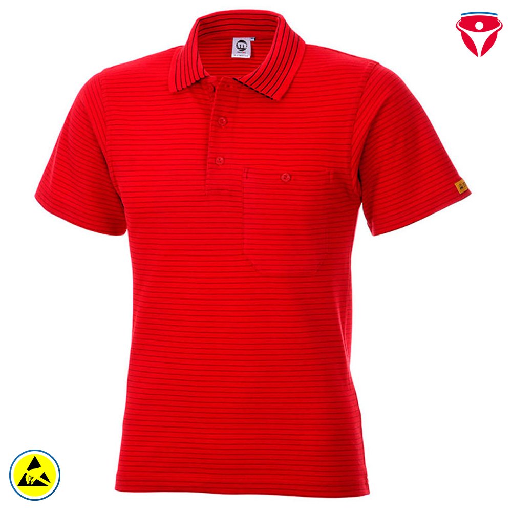 ESD Polo-Shirt hochleitfähig | rot